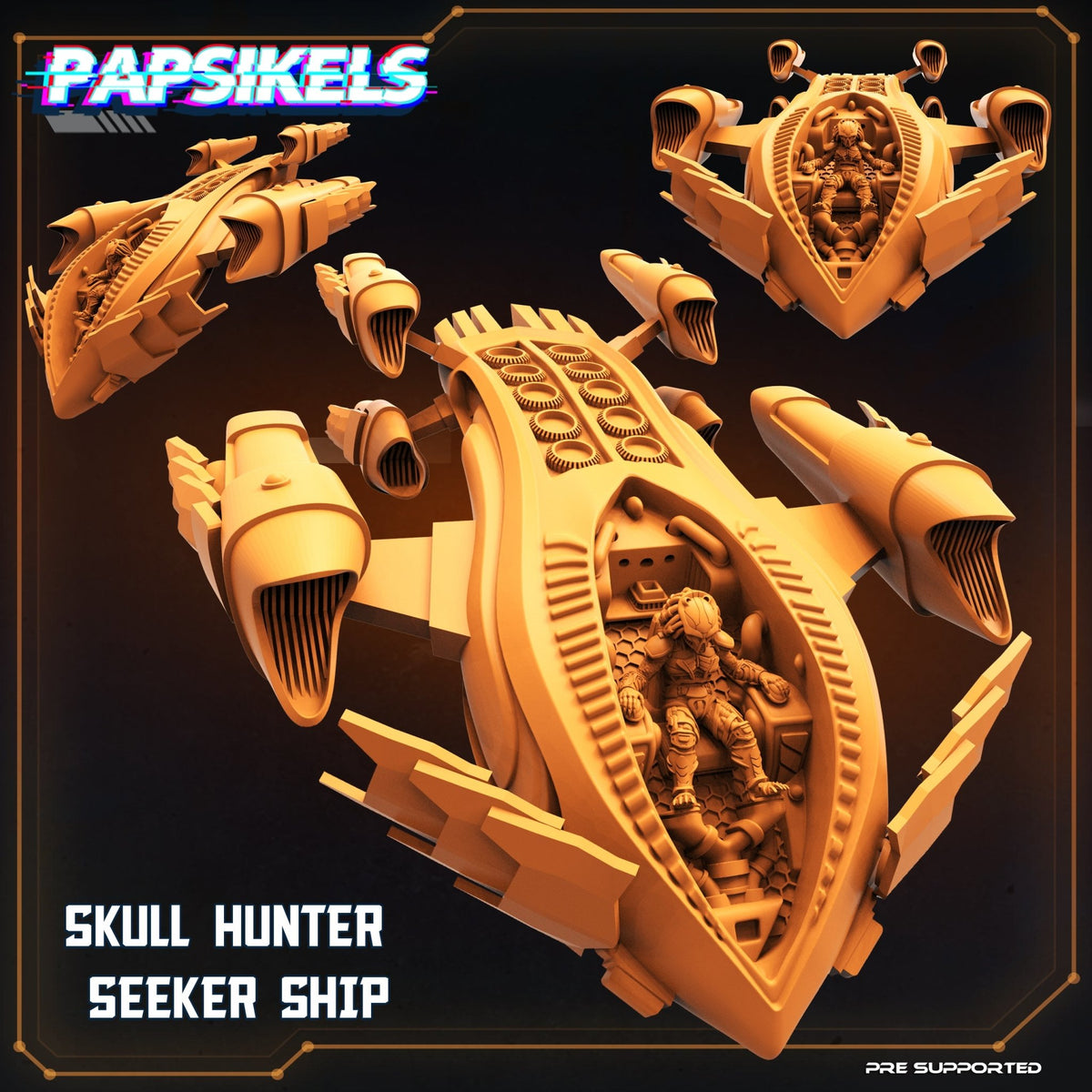 Skull Seeker ship, Resin miniatures, unpainted and unassembled – Ravenous Miniatures