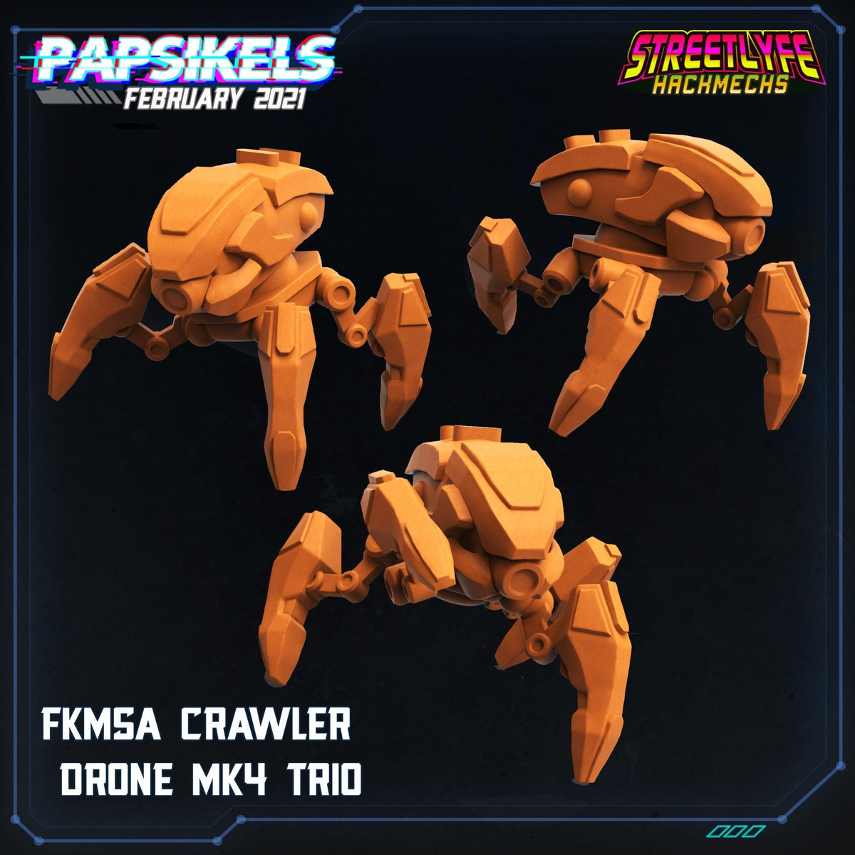 FKMSA Crawler Drones, 3d Printed Resin Miniatures – Ravenous Miniatures