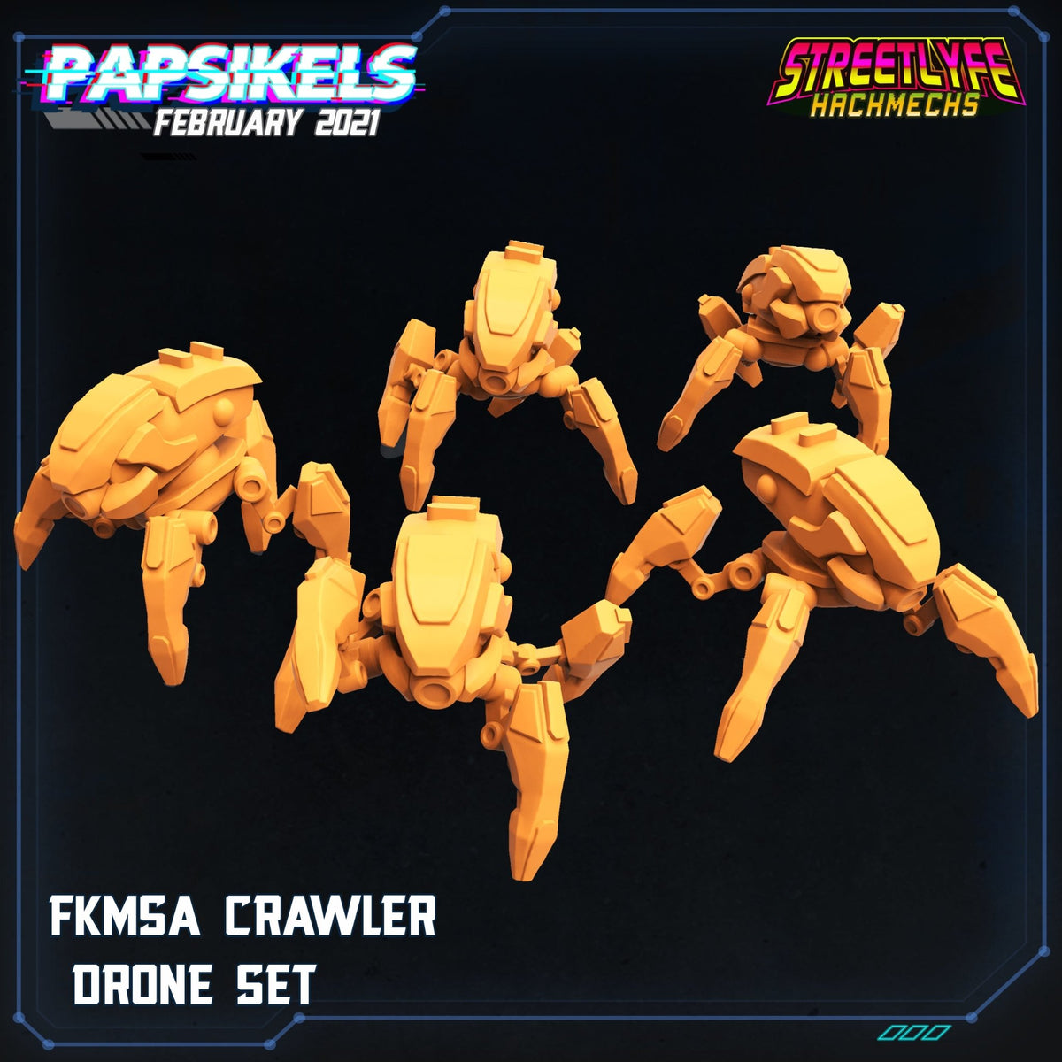FKMSA Crawler Drones, 3d Printed Resin Miniatures – Ravenous Miniatures