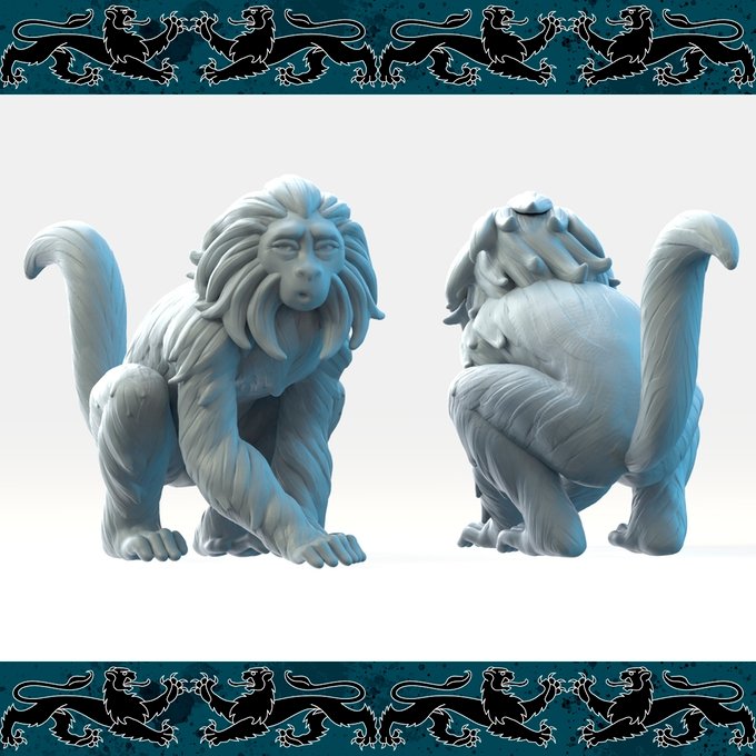 Monkey, Resin miniatures 11:56 (28mm / 32mm) scale – Ravenous Miniatures