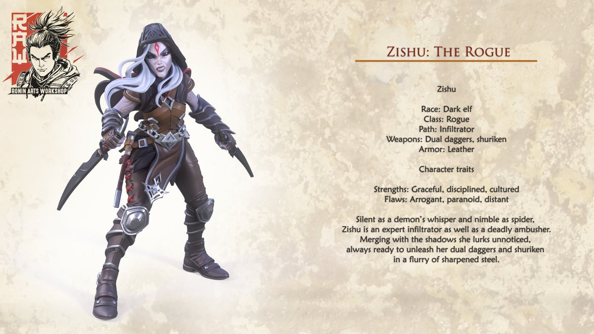 Zishu the Rouge , 3d Printed resin miniatures by RAW – Ravenous Miniatures